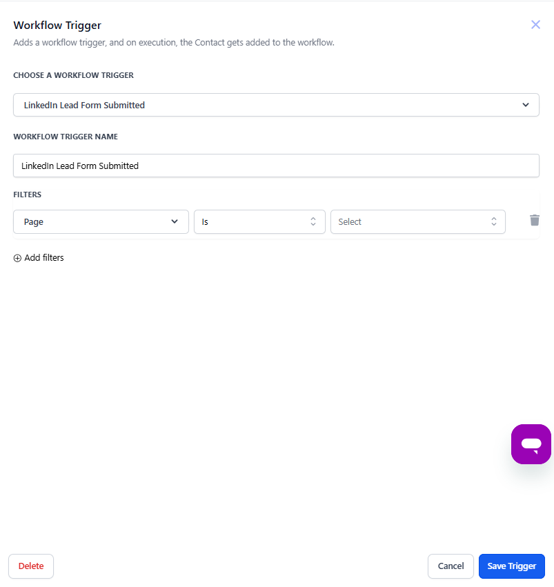 How to use the 'LinkedIn Lead Form Submitted' Workflow Trigger in GenieAI – GenieAI