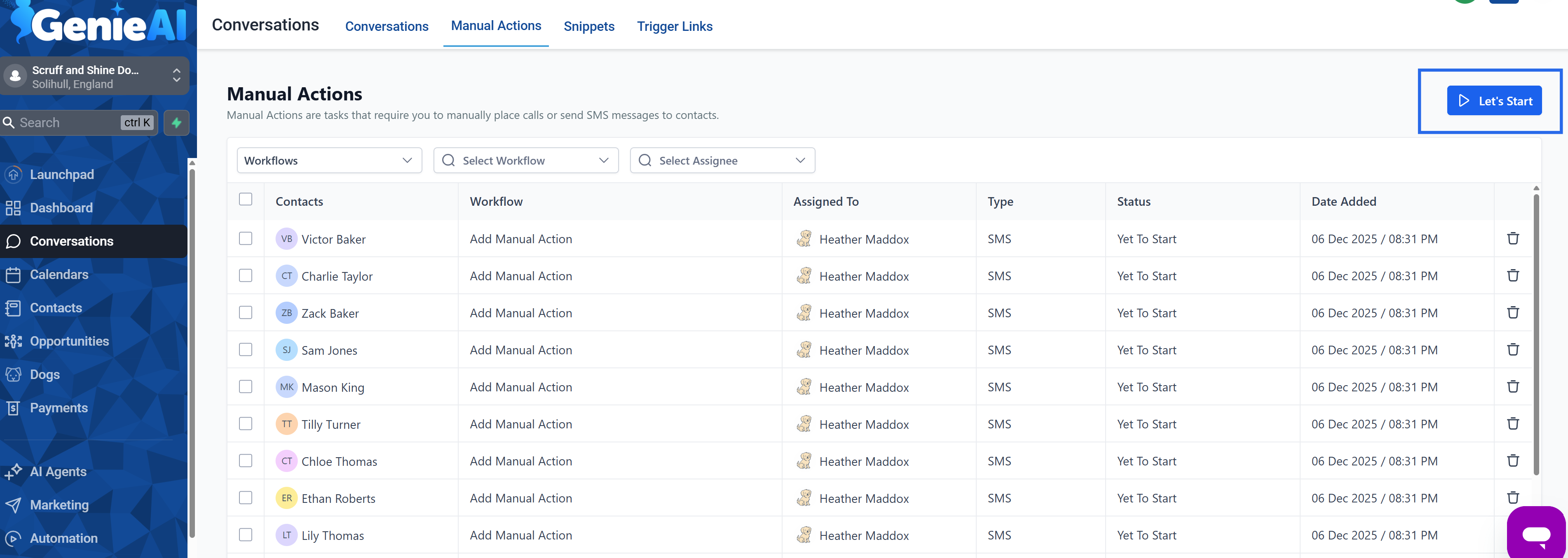 Completing Manual Actions in GenieAI – GenieAI