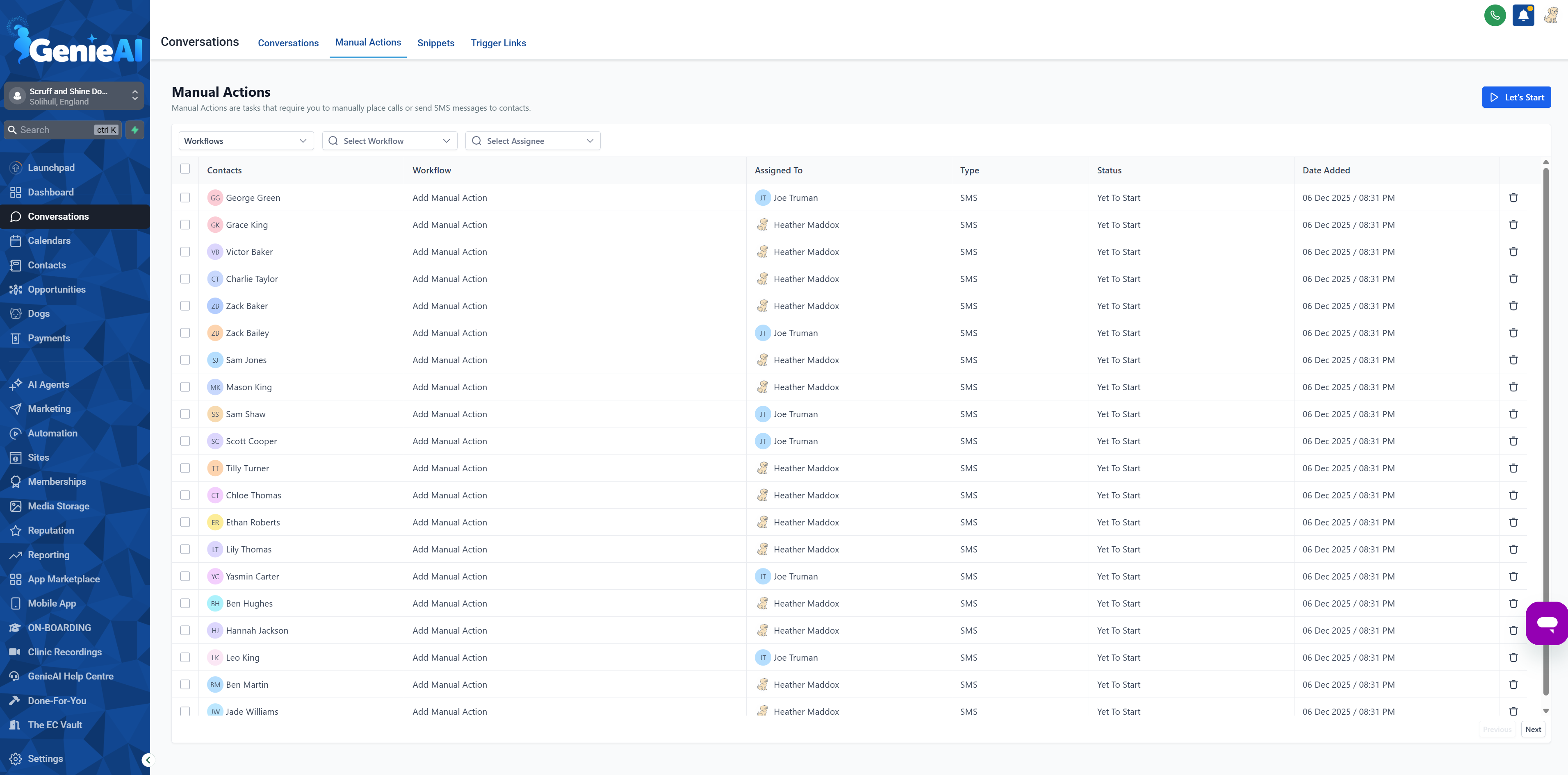 Overview of Manual Actions in GenieAI – GenieAI