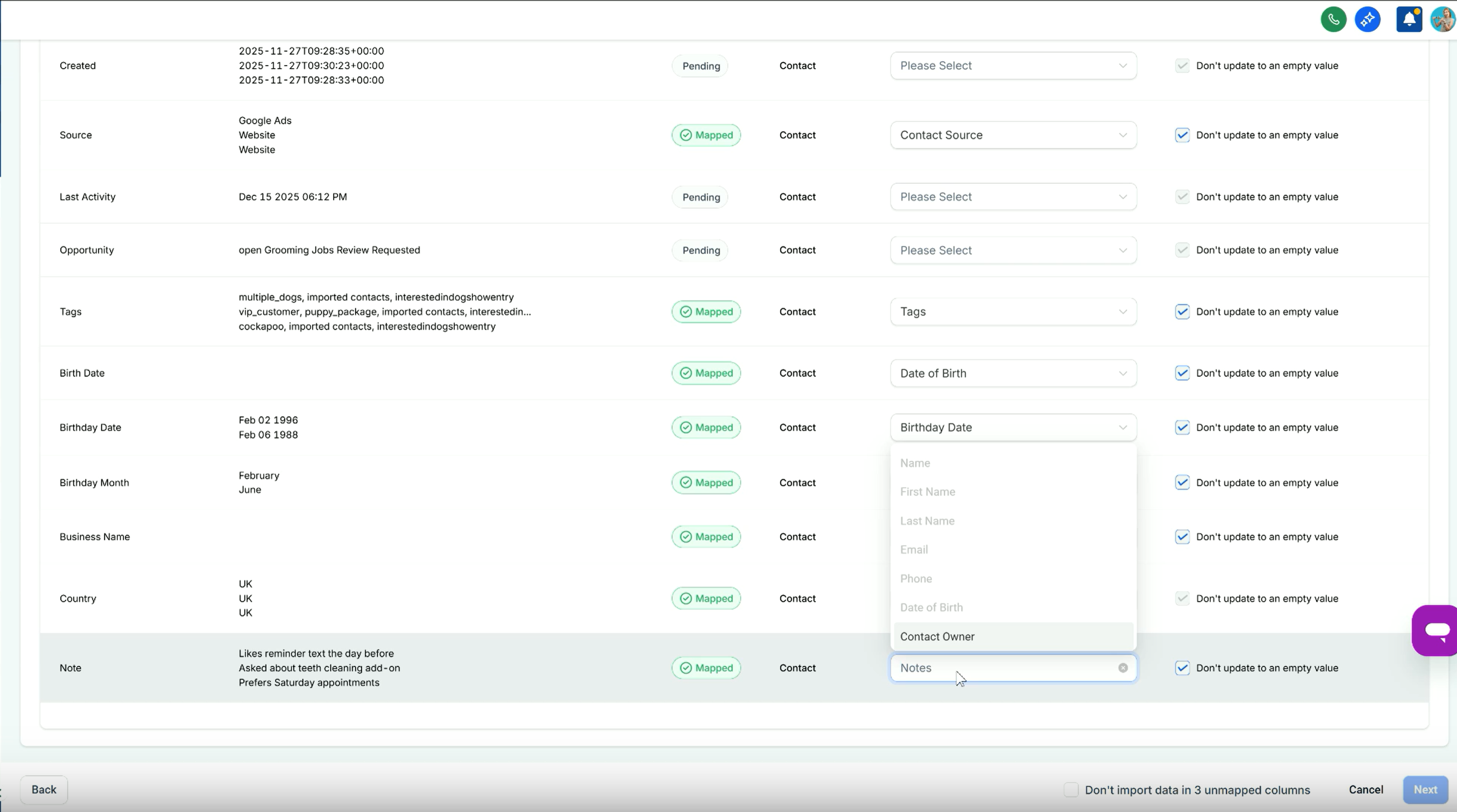Bulk Import Contacts – GenieAI