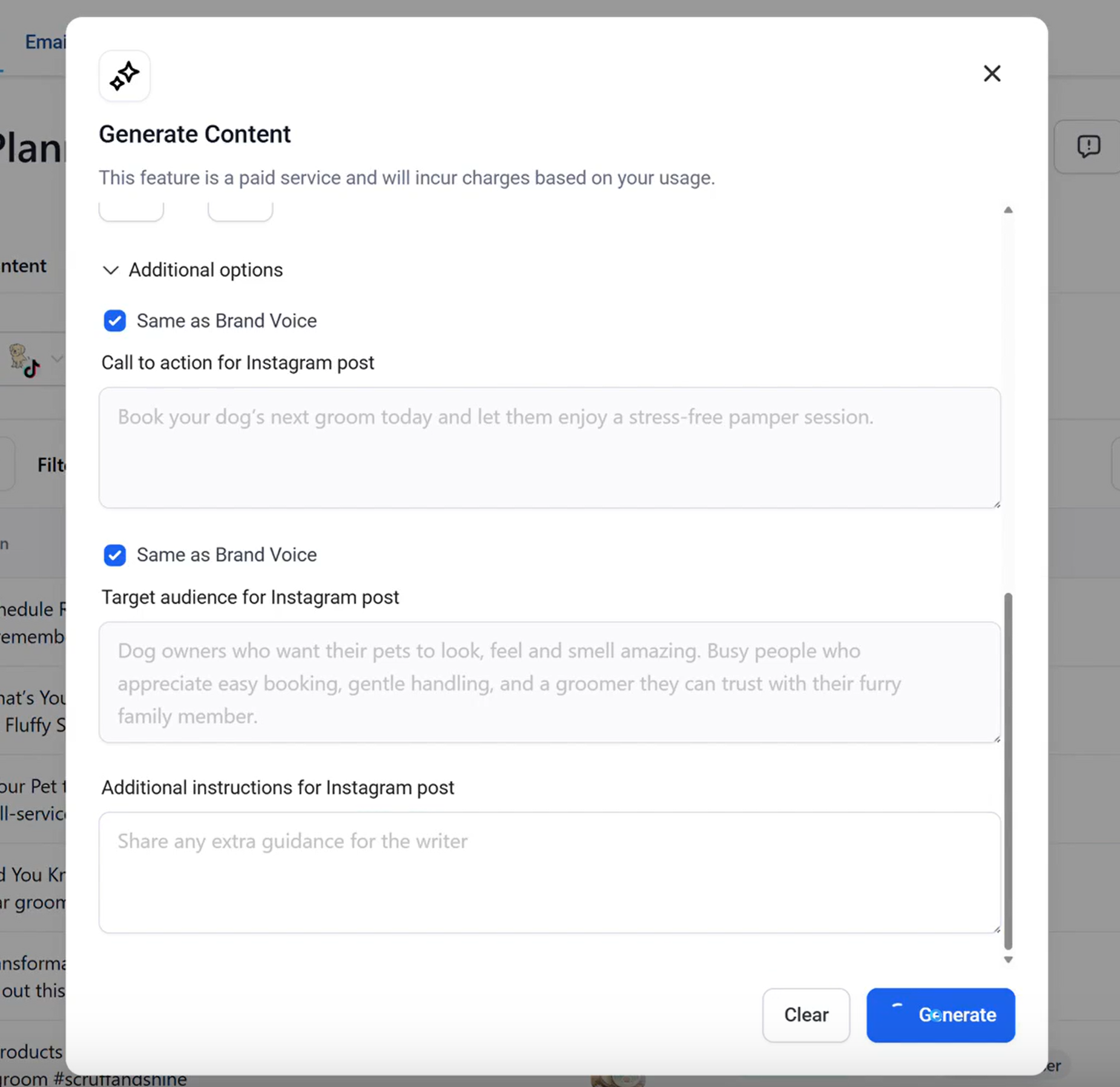 Create social media posts using Content AI – GenieAI