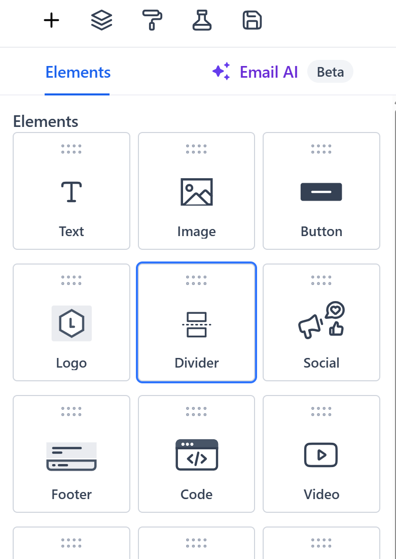Using the Design Editor – Divider Element in GenieAI – GenieAI