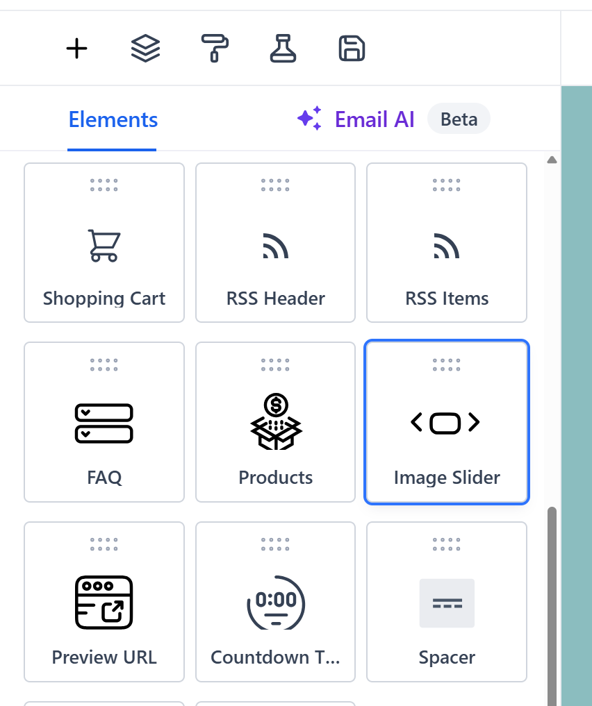 Using the Design Editor – Image Slider Element – GenieAI
