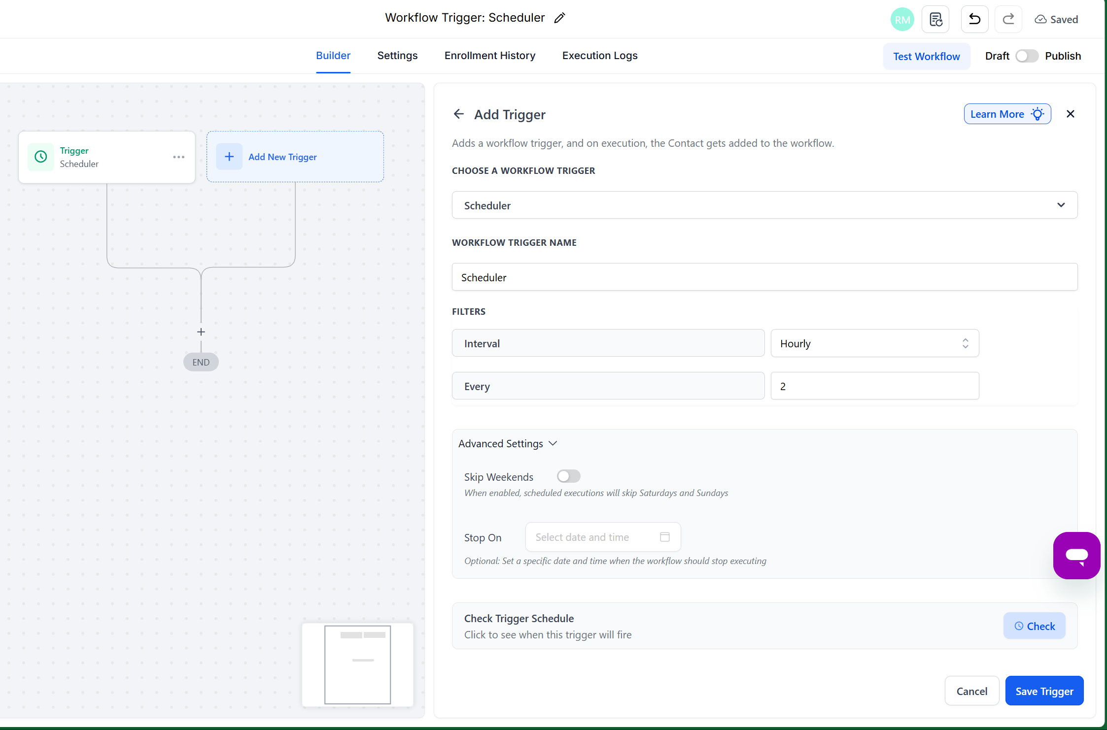 Workflow Trigger: Scheduler – GenieAI